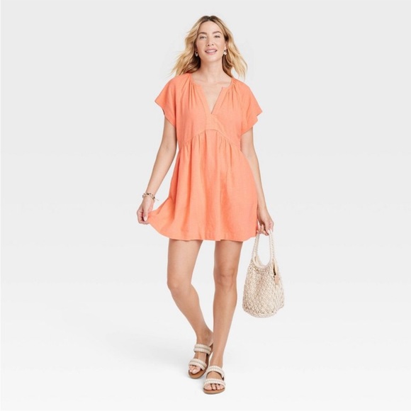 Universal Thread | Dresses | Nwt Universal Thread Orange Short Sleeve ...